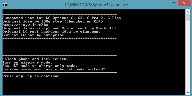 Use IOroot Tool to Root LG G Pro 2 (All Variants) - [Guide]
